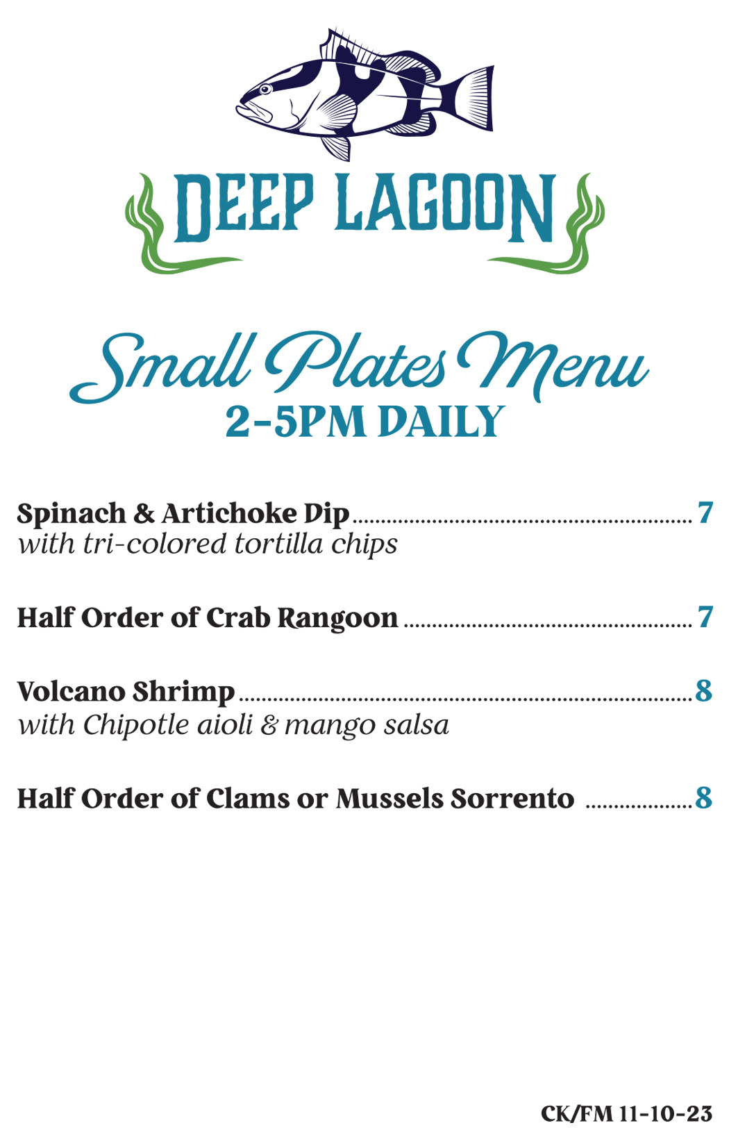 Small Plates & Happy Hour - Deep Lagoon Seafood