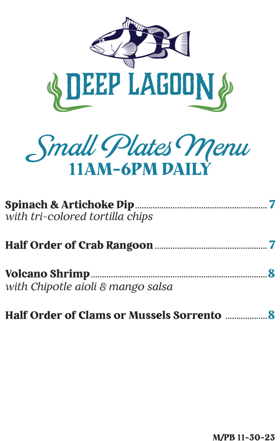 Small Plates & Happy Hour - Deep Lagoon Seafood