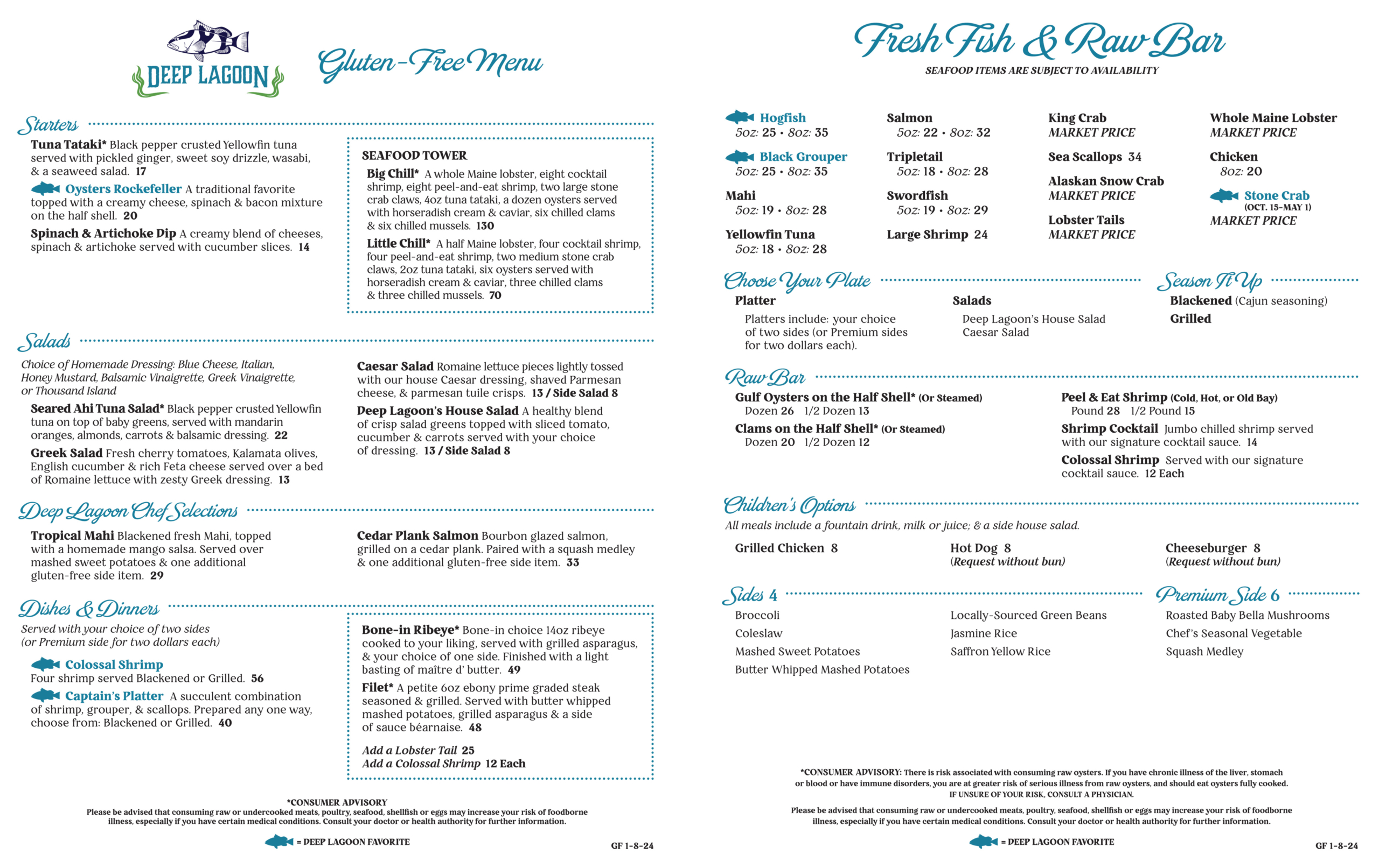 Menus - Deep Lagoon Seafood