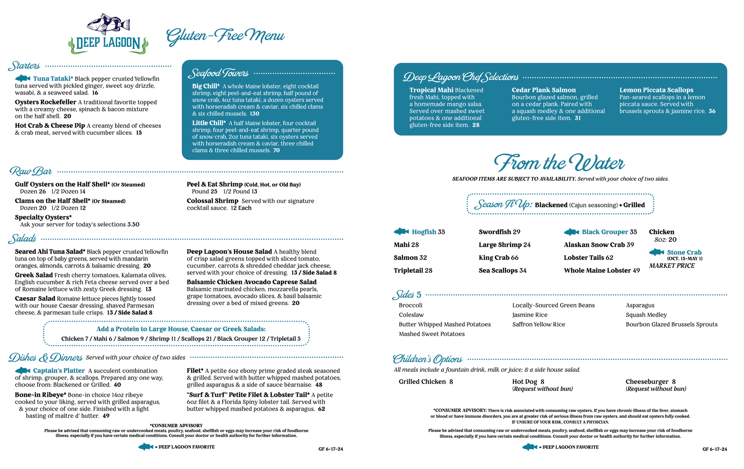 Menus - Deep Lagoon Seafood